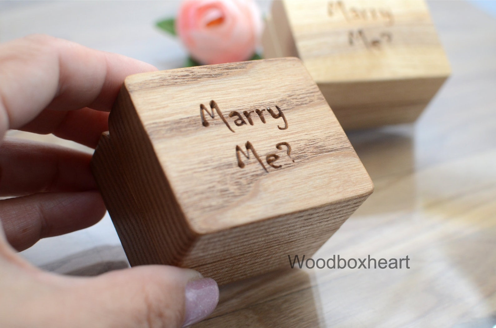 Marry Me Box Proposal Ring Box Small Wooden Box for Ring Wedding Ring ...