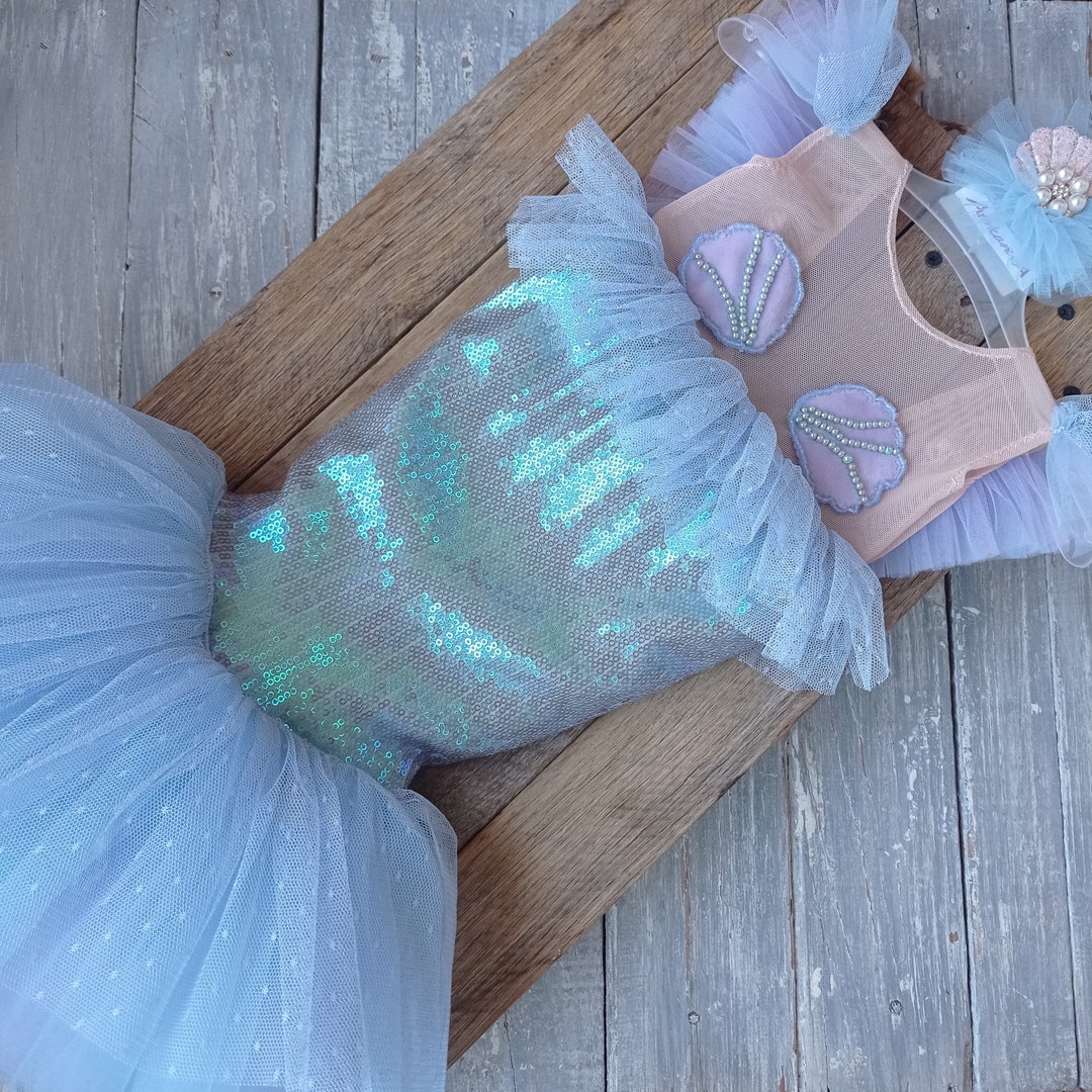 Newborn Mermaid Costume: Sequin Romper, Baby Girl Photo Prop - Etsy