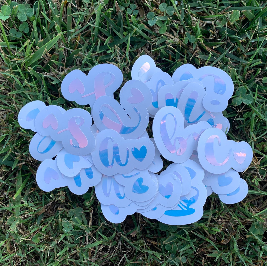 Holographic Letter Decal Holographic Letter Letter Decal | Etsy