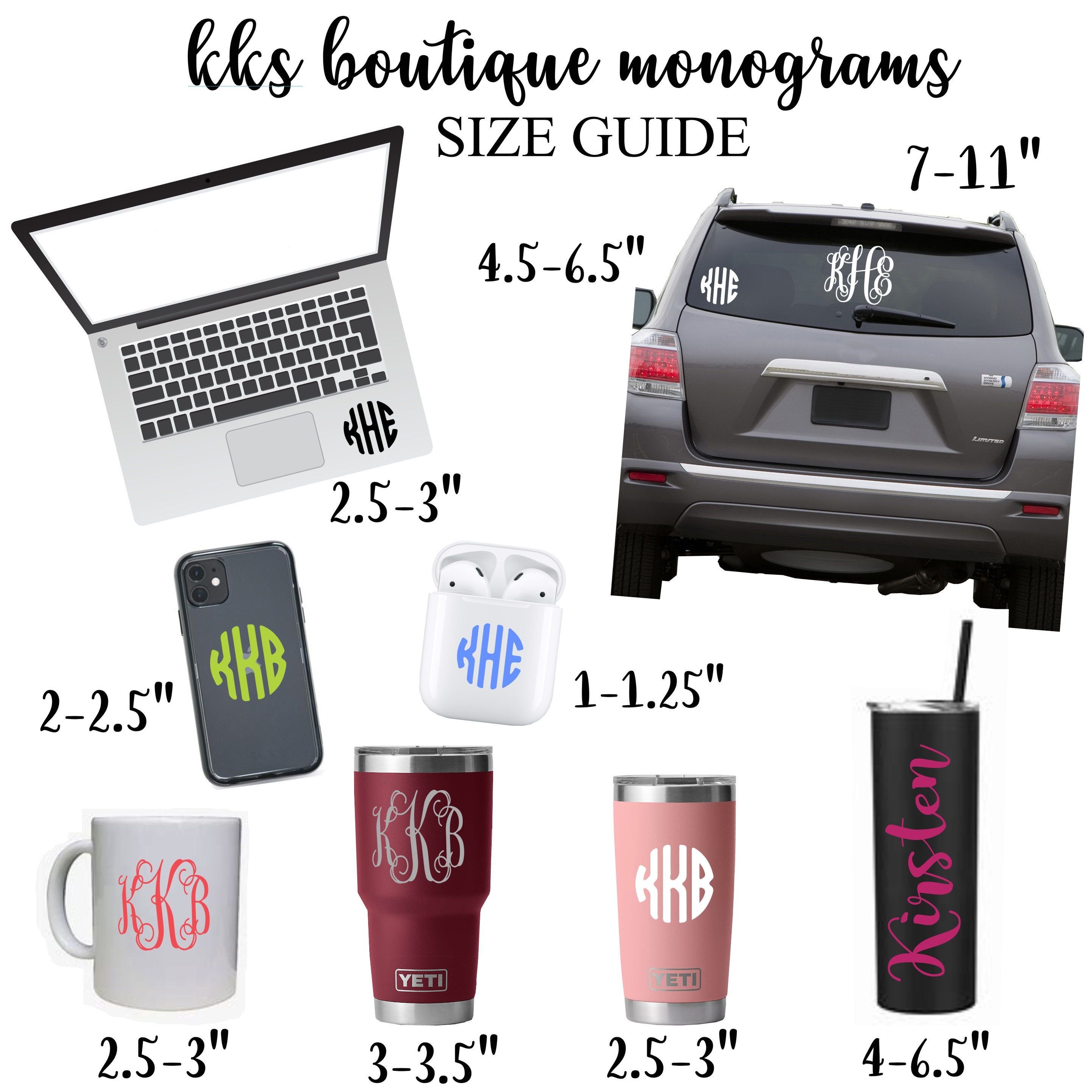 Fishtail Monogram Decal Fishtail Monogram Decal Monogram | Etsy