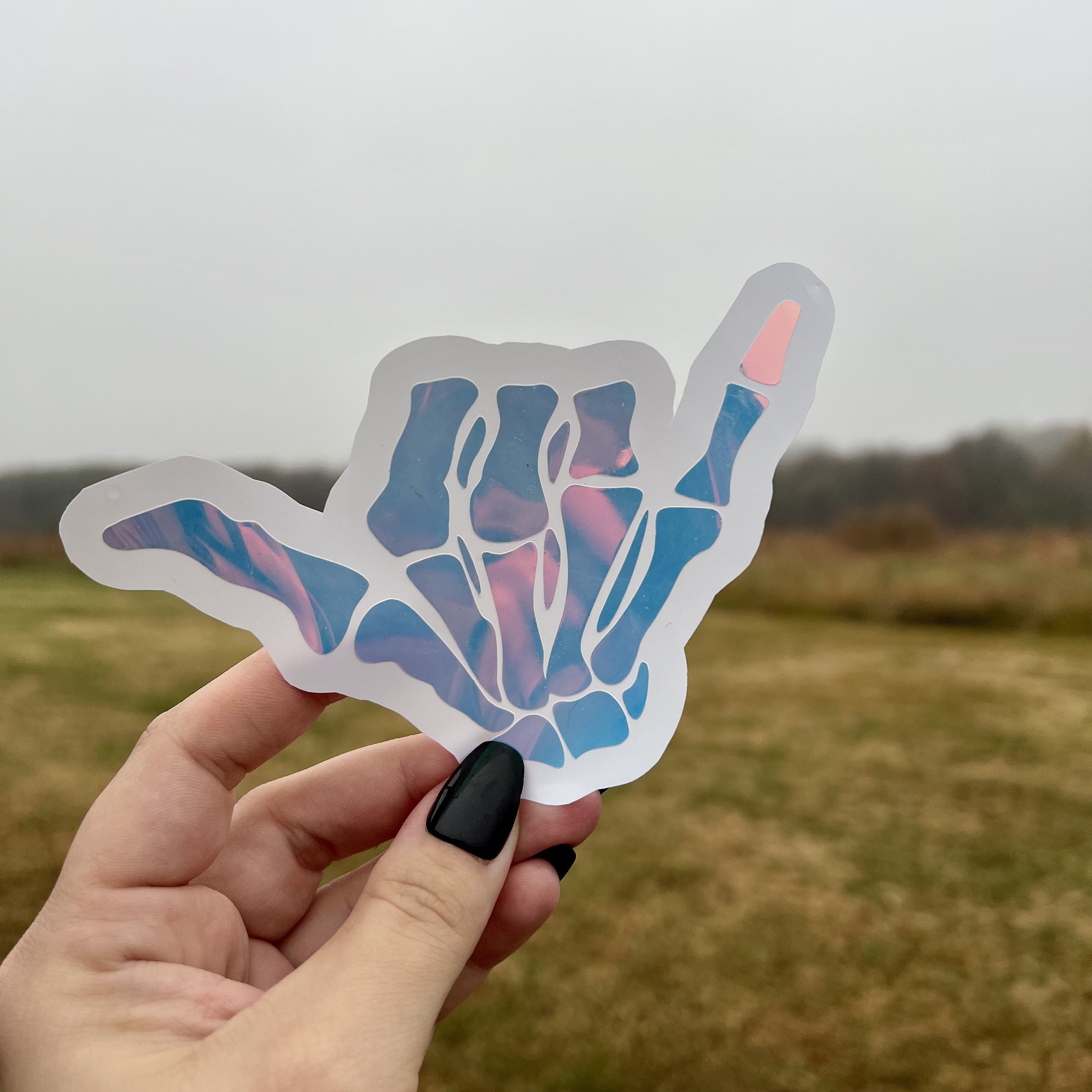 Skeleton Hand Decal Holographic Skeleton Hand Decal Skeleton - Etsy