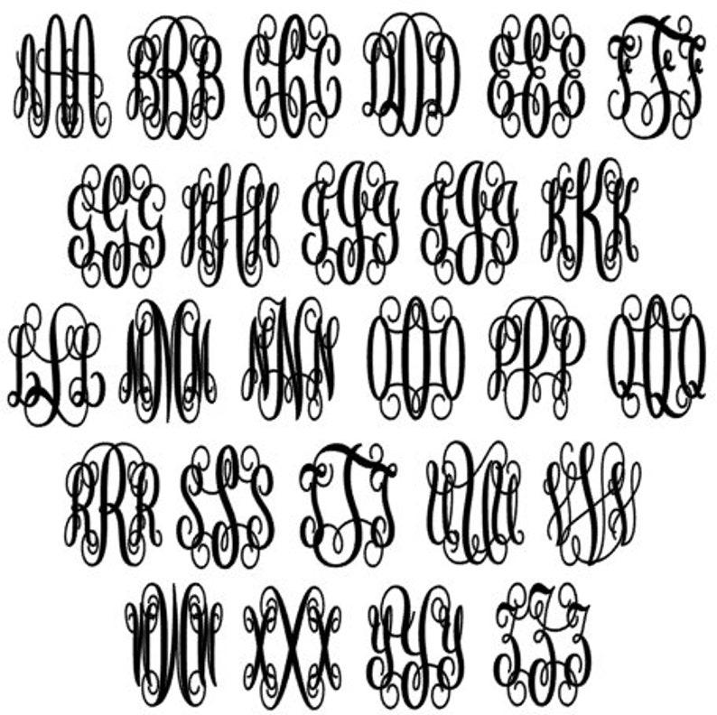 Vine Monogram Decal Vine Monogram Decal Monogram Decal - Etsy