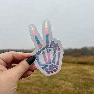 Skeleton Hand Decal, Holographic Skeleton Hand Decal, Skeleton Hand ...