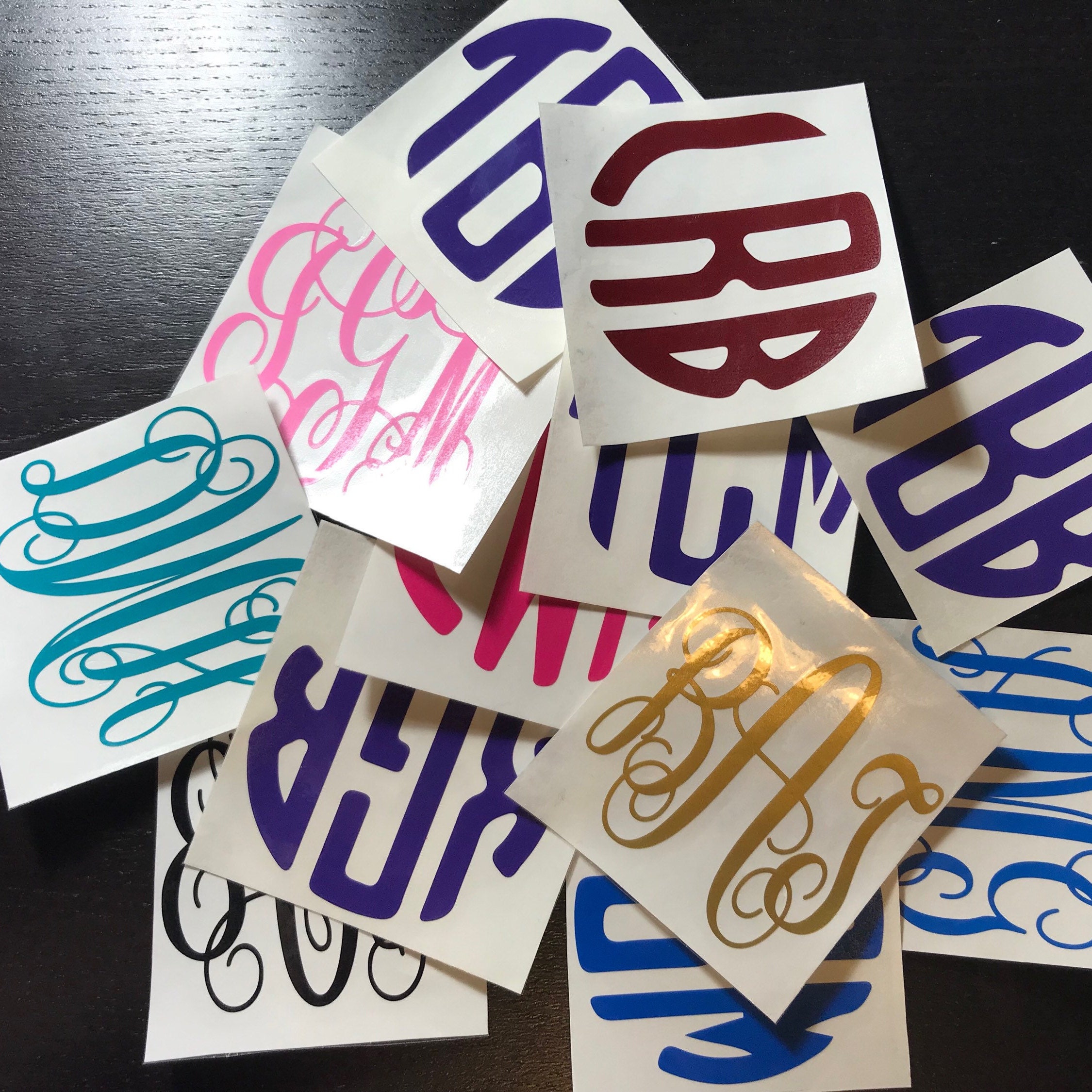 Circle Monogram Decal Circle Monogram Decal Monogram Decal - Etsy