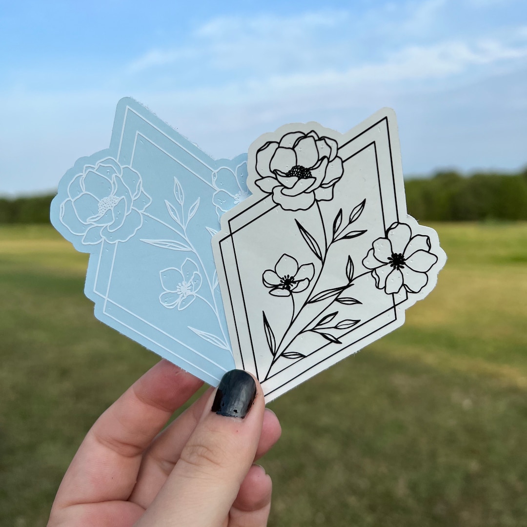 Wildflower Decal, Flower Decal, Floral Diamond Decal, Laptop Decal, Cup ...