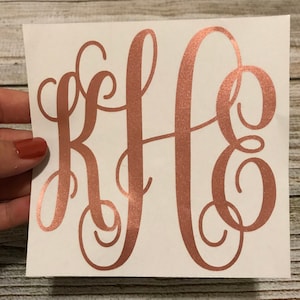 Vine Monogram Decal, Vine Monogram Decal, Monogram Decal, Laptop ...