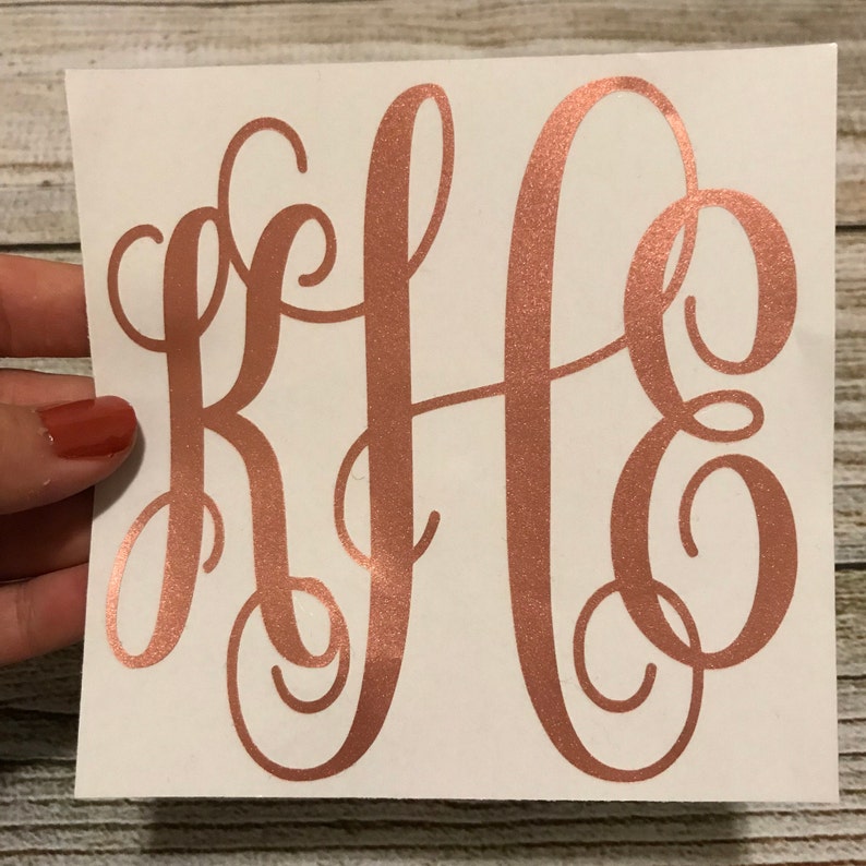 Vine Monogram Decal, Vine Monogram Decal, Monogram Decal, Laptop ...