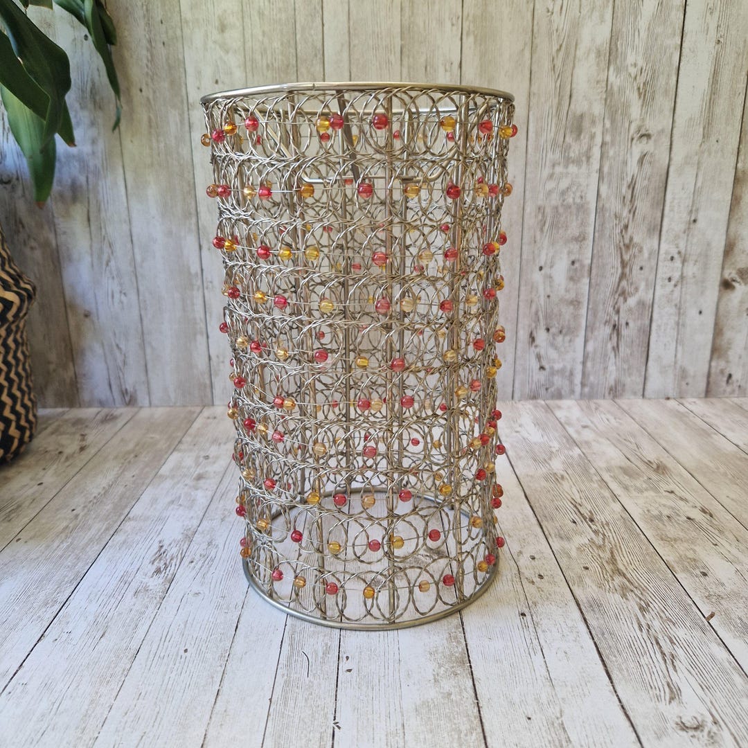 Vintage Wire Work Lampshade Light Shade Ceiling Shade Bohemian Pink and ...