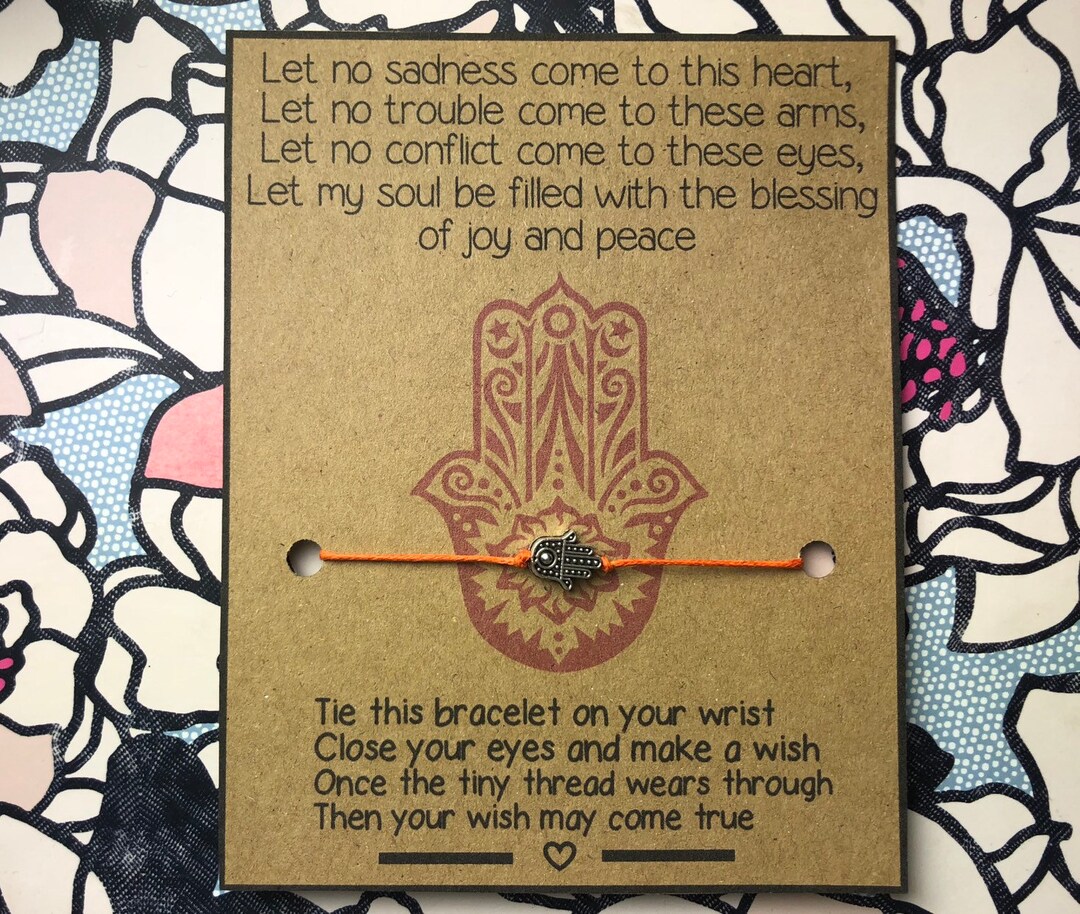 Hamsa Hand Wish Bracelet, Wish String, Hamsa Hand, Yoga Bracelet ...