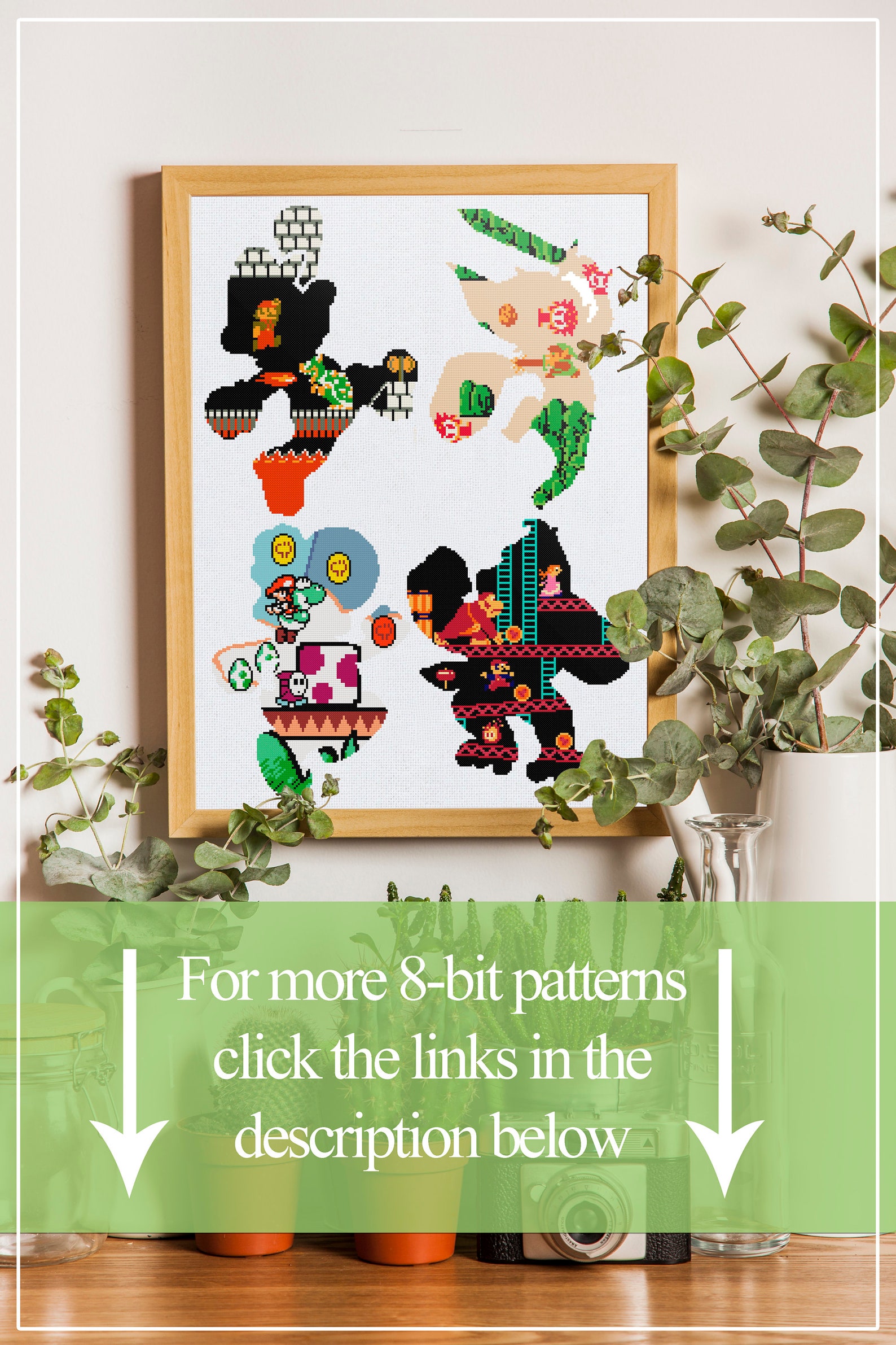 Yoshi Cross Stitch Pattern, Retro Game Embroidery (PDF Pattern) - Etsy