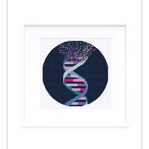 DNA Cross Stitch Pattern, Helix Cross Stitch Pattern, Science Cross ...