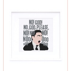 The Office Cross Stitch Pattern, Michael Scott 'no God No' (PDF) - Etsy