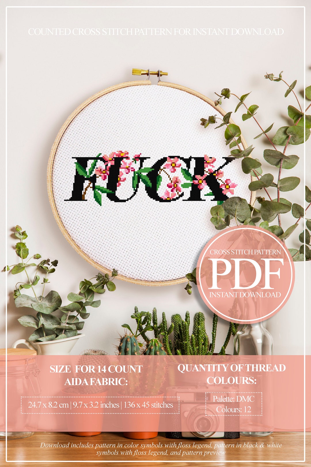 Mature Cross Stitch Pattern Curse Word Cross Stitch Pattern - Etsy