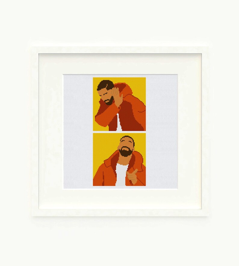 Meme Cross Stitch Pattern PDF Drake Cross Stitch Pattern - Etsy Canada