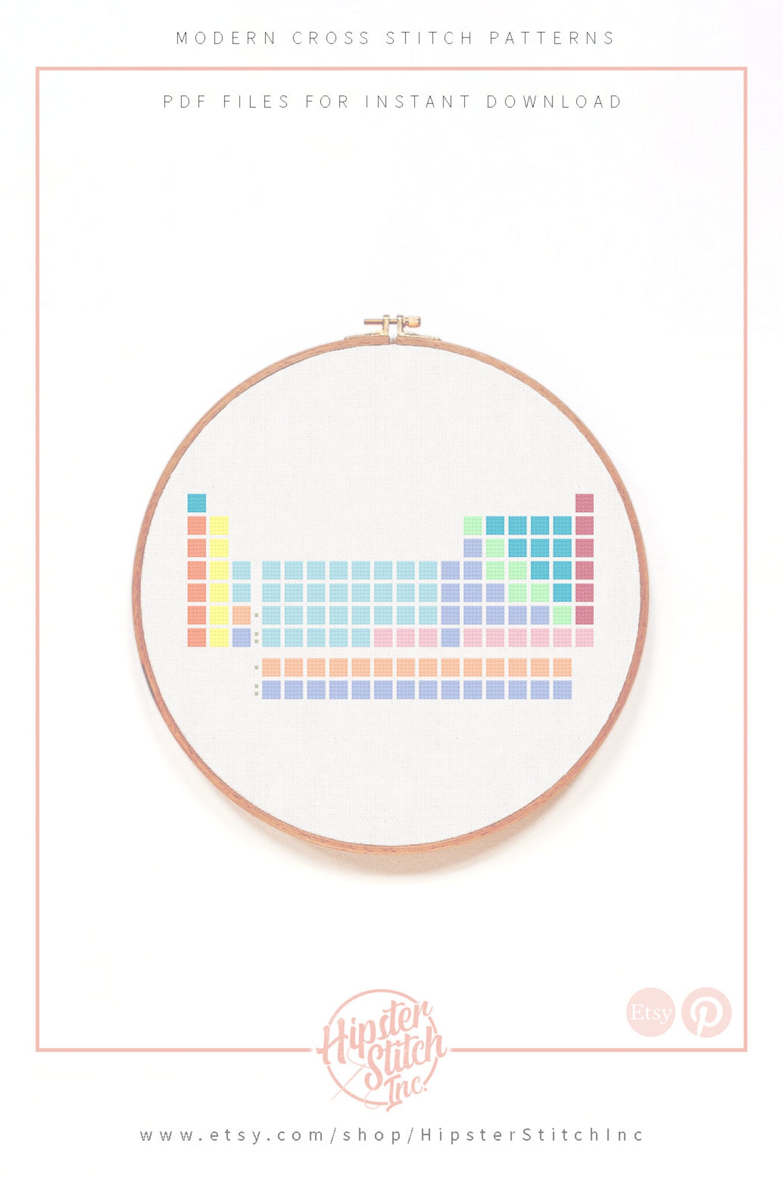 Periodic Table Cross Stitch Pattern, Science Cross Stitch Pattern PDF ...