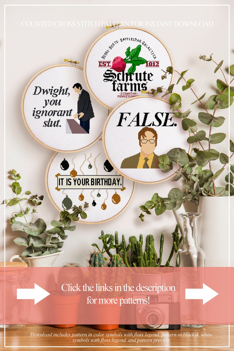 The Office Cross Stitch Pattern, Michael Scott Cross Stitch, Dwight ...