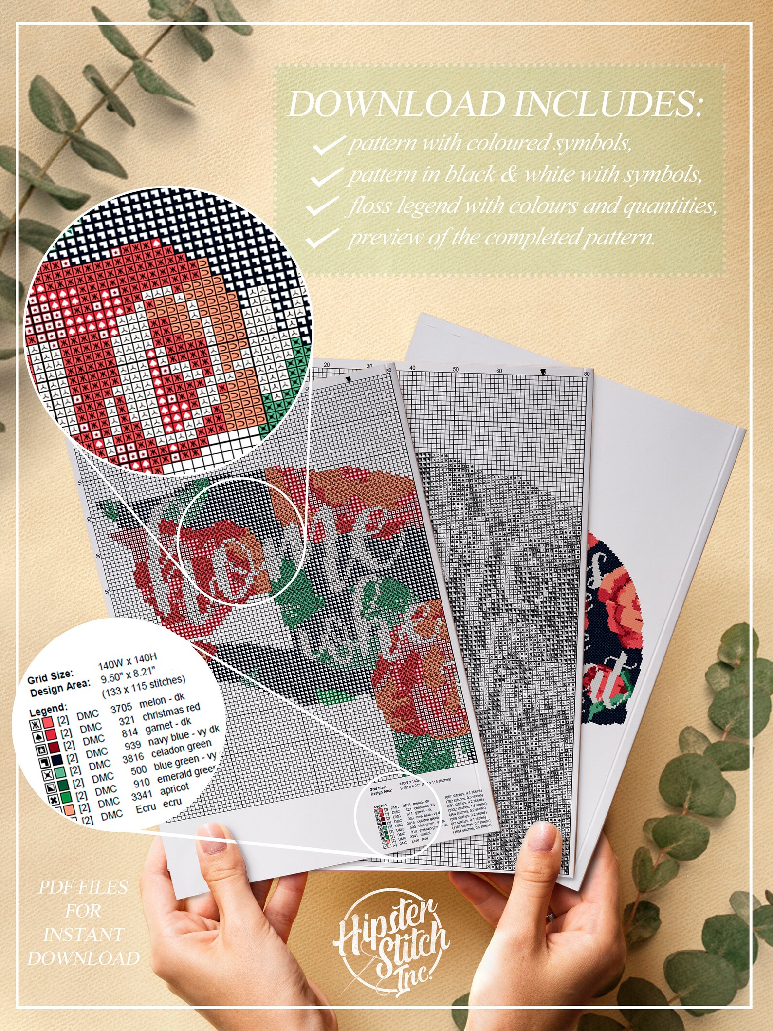 DNA Cross Stitch Pattern, Helix Cross Stitch Pattern, Science Cross ...