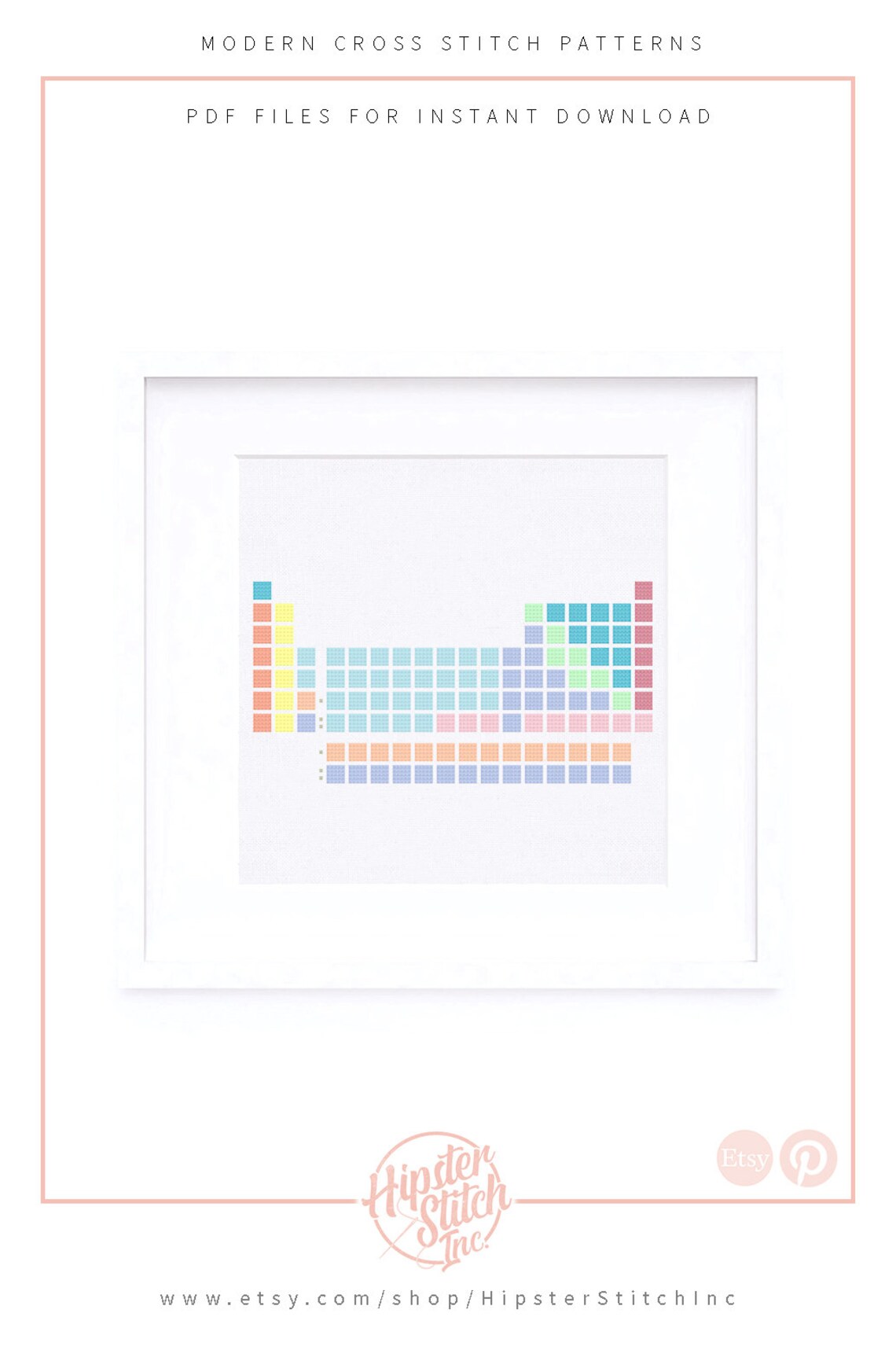 Periodic Table Cross Stitch Pattern, Science Chemistry (PDF Pattern ...
