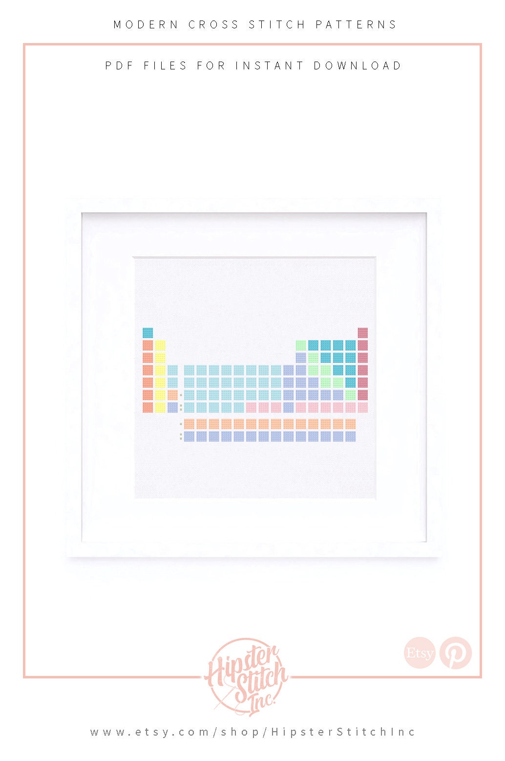 Periodic Table Cross Stitch Pattern Science Cross Stitch - Etsy