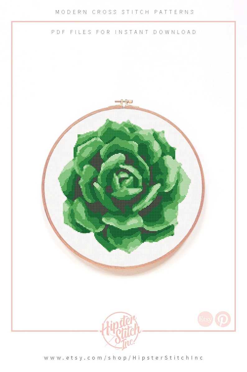 Succulent Cross Stitch Pattern PDF Cactus Cross Stitch - Etsy