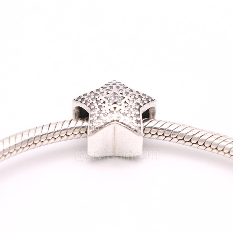 Authentic PANDORA Sterling Silver Pavé Wishing Star Charm - Etsy