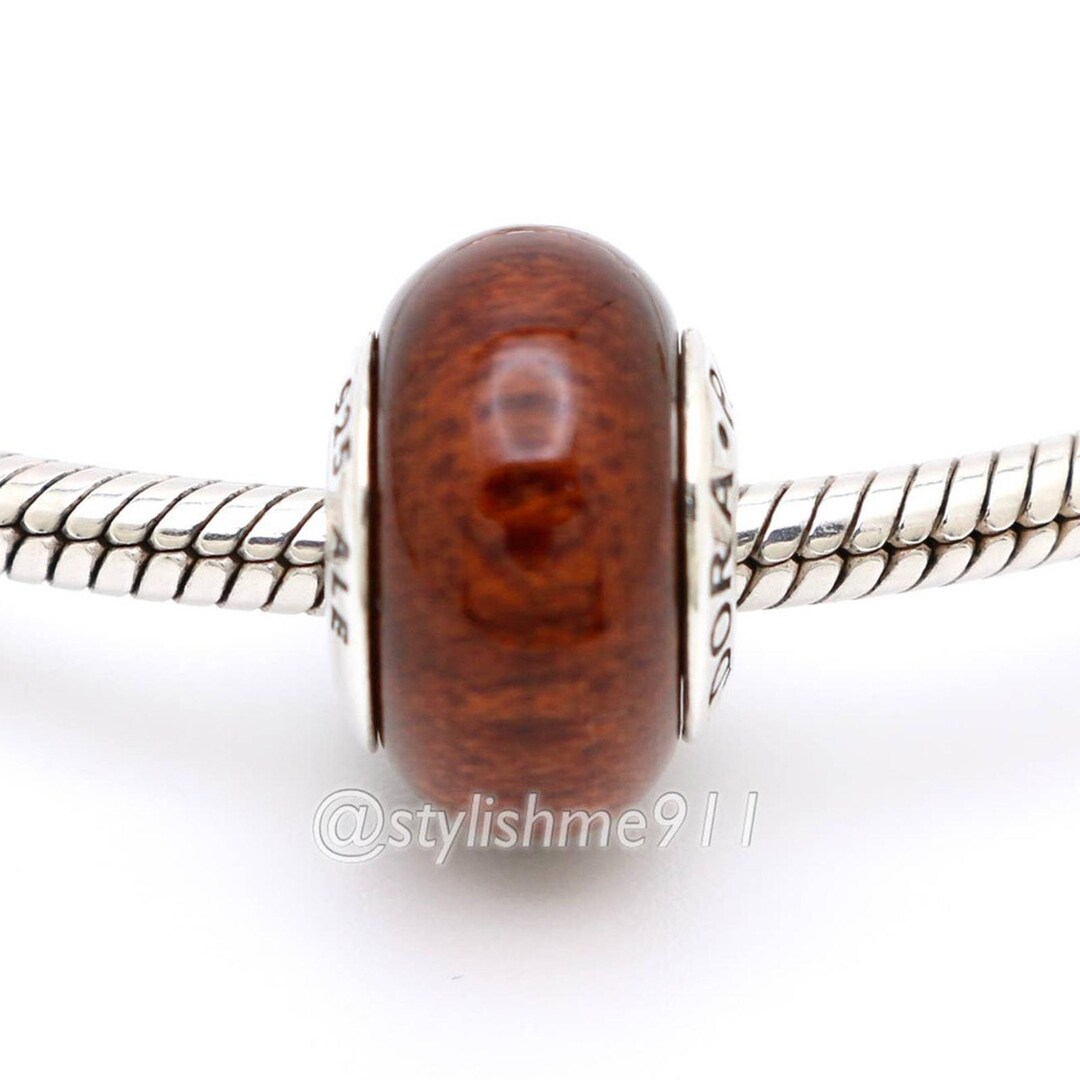 Authentic PANDORA Brown Wooden Murano - Etsy
