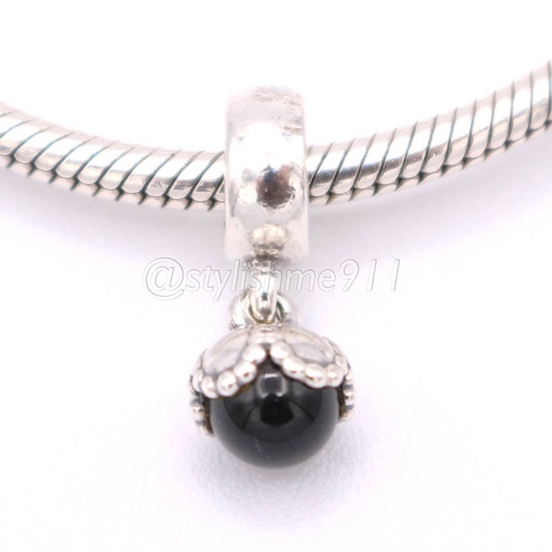 Authentic PANDORA Black Onyx Ball Drop Pendant Dangle - Etsy