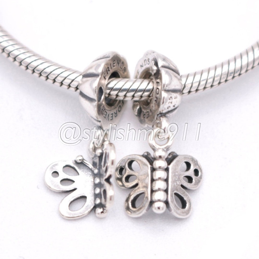 Two Authentic PANDORA Best Friends Forever Butterfly Charms 790531 - Etsy