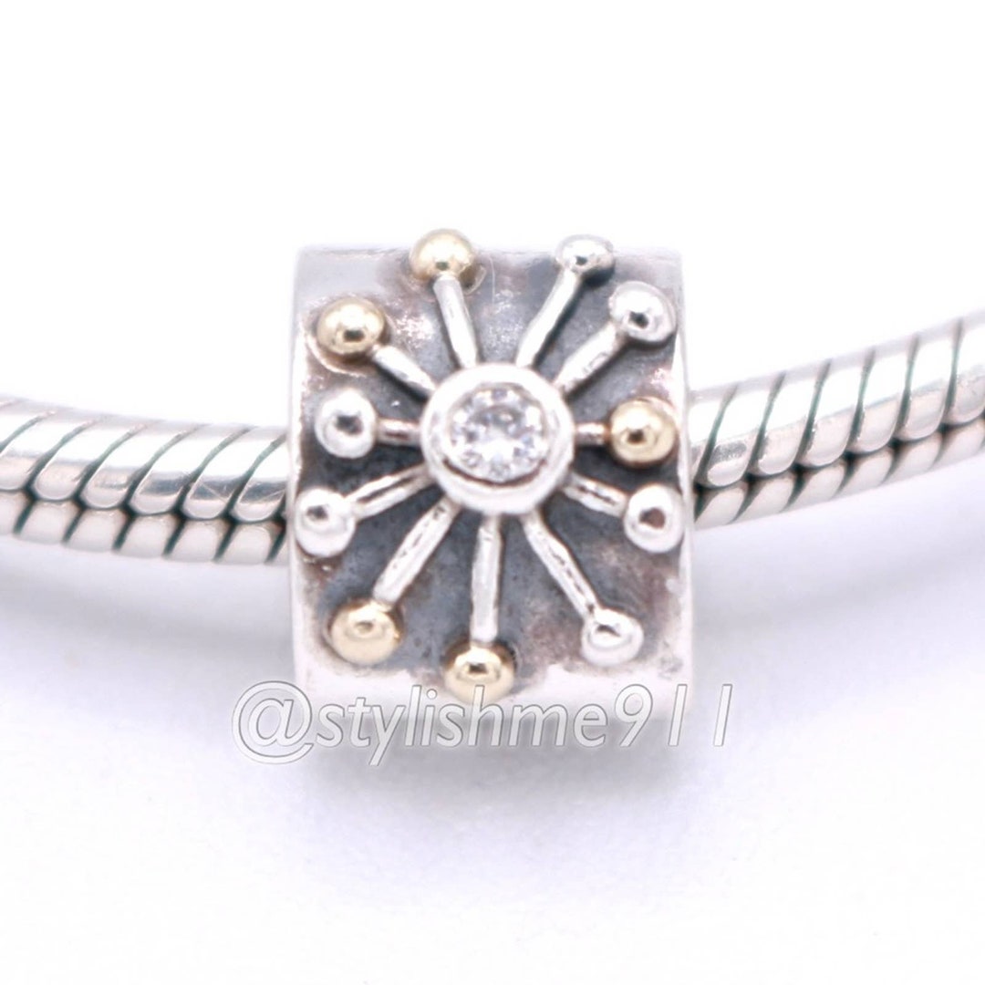 Authentic PANDORA Star Charm With Clear CZ With 14K Gold - Etsy