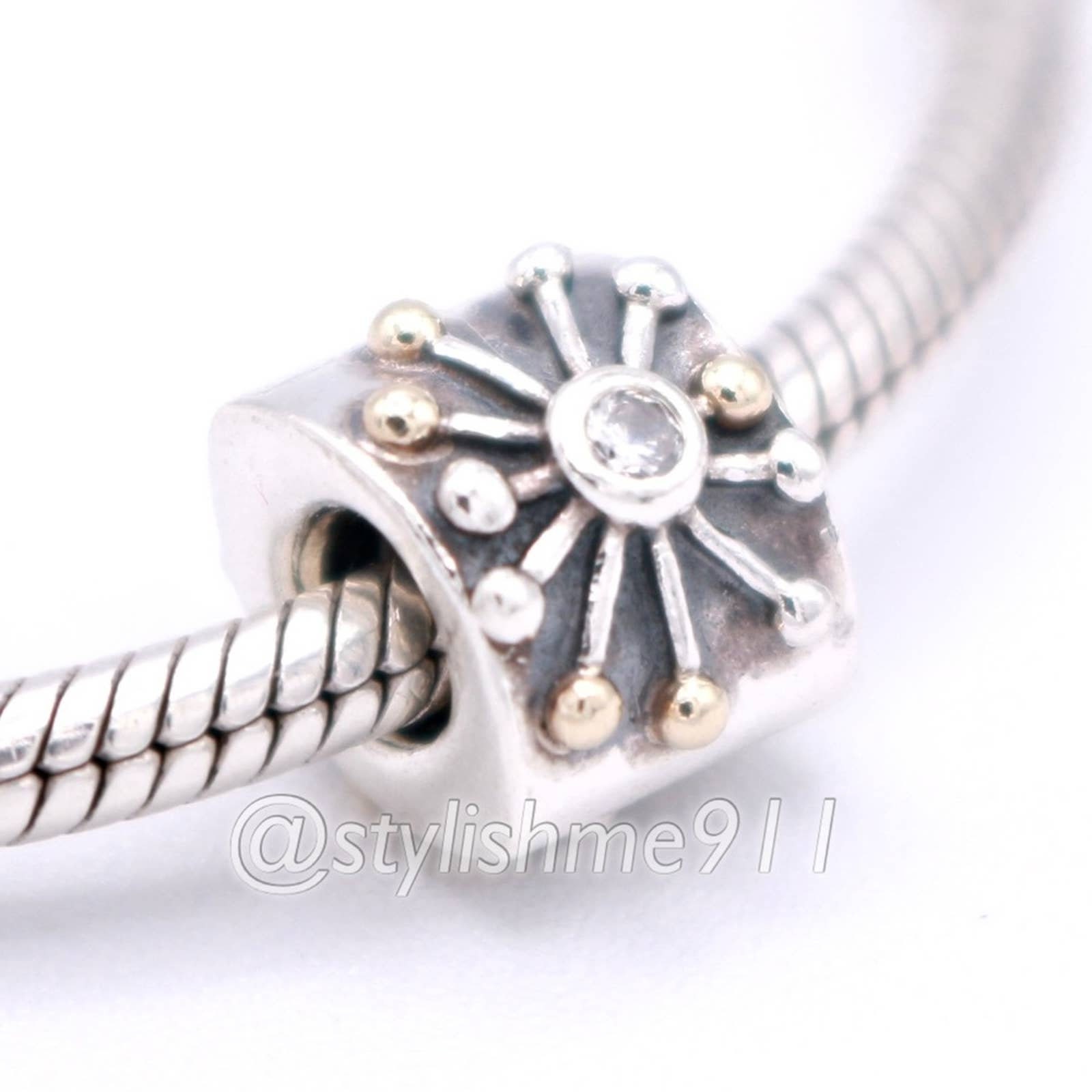 Authentic PANDORA Star Charm With Clear CZ With 14K Gold - Etsy
