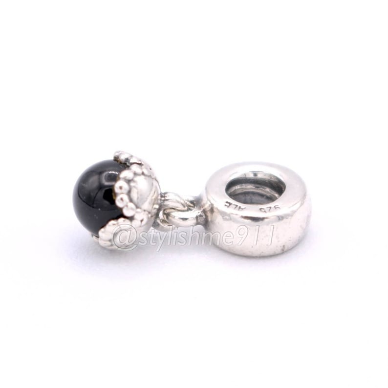 Authentic PANDORA Black Onyx Ball Drop Pendant Dangle - Etsy