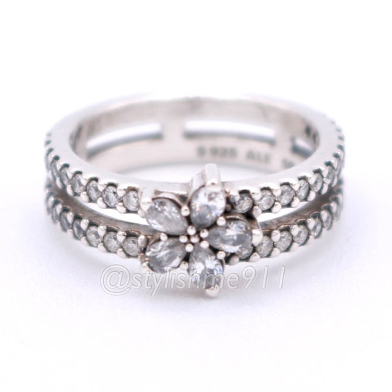 Authentic Pandora Sparkling Snowflake Ring Etsy