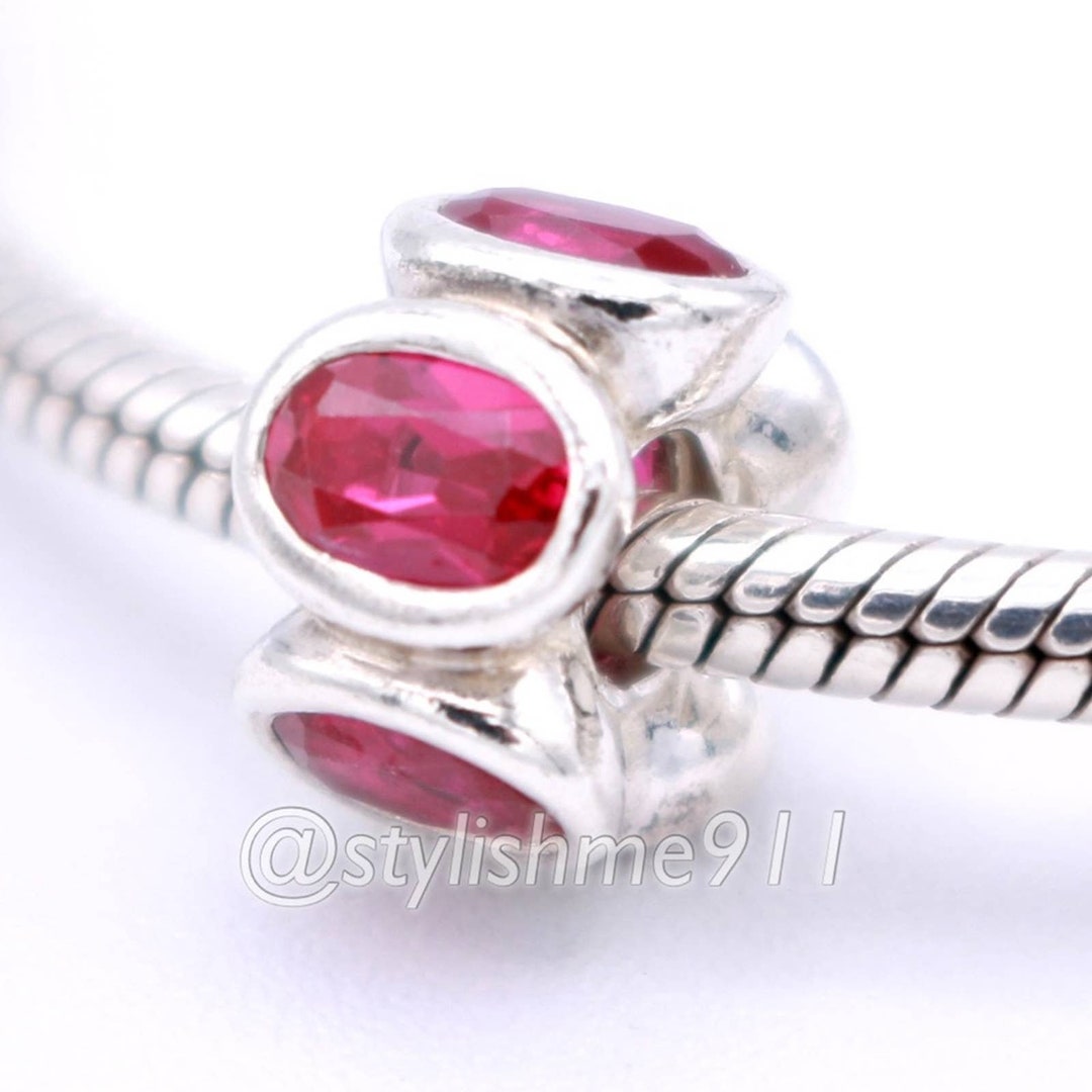 Authentic PANDORA Ruby Red Oval Lights Charm - Etsy