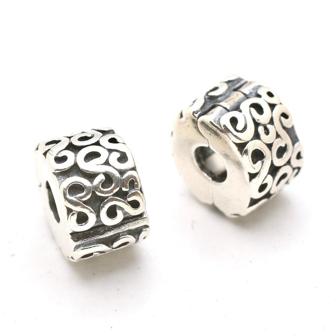 Two Authentic PANDORA Swirls Clips - Etsy