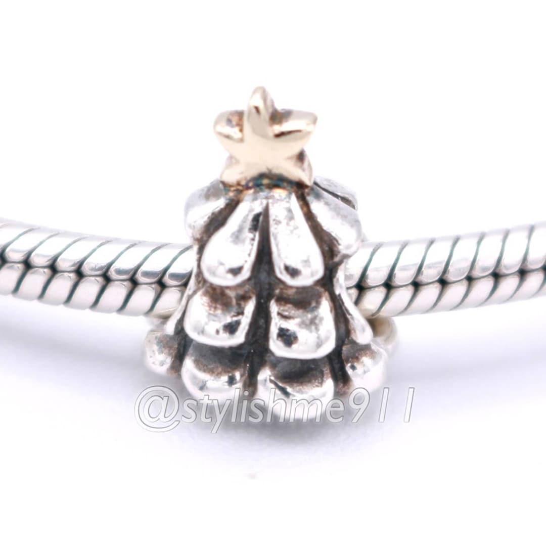 Authentic PANDORA Christmas Tree Charm 14K Gold - Etsy