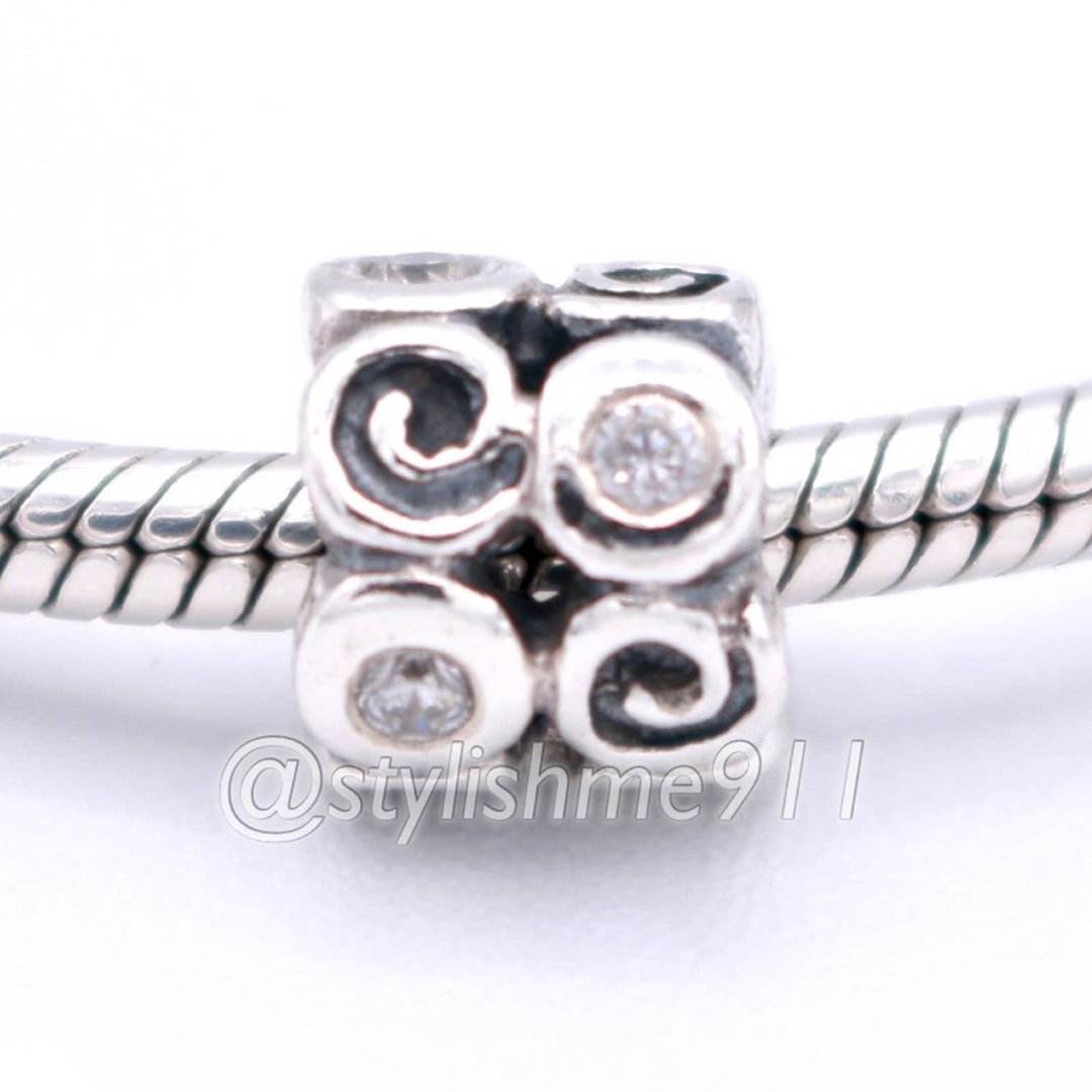 Authentic PANDORA Swirlies With Clear CZ Charm - Etsy