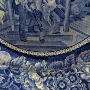 Flow Blue Plate,collectible Antique Staffordshire Plate, Death of Capt ...