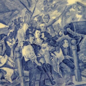 Flow Blue Plate,collectible Antique Staffordshire Plate, Death of Capt ...