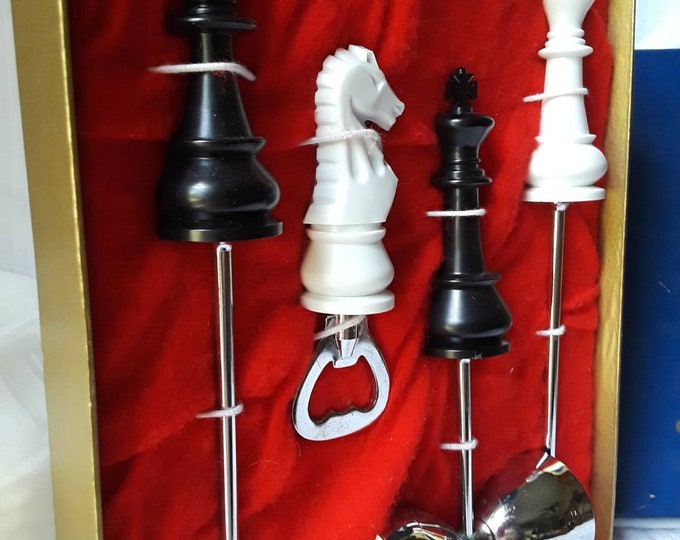 Swank Chessman Barware, Barset,vintage Bar Essentials, in Black and ...