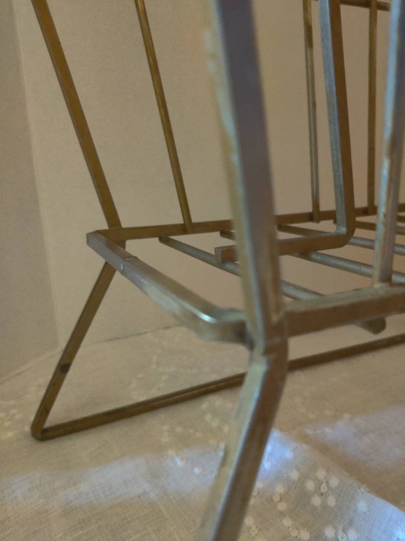 Mid Century Steel Magazine Rack Vintage Welded Atomic - Etsy