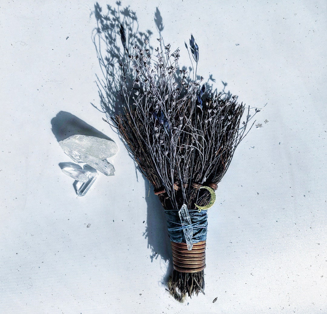 INDIGO MOON BROOM With Healing Crystal / Fragrance Free - Etsy