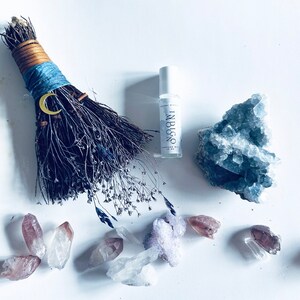 INDIGO MOON BROOM With Healing Crystal / Fragrance Free - Etsy