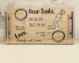 Dear Santa Tray Santa Cookie Tray Personalized Engraved - Etsy