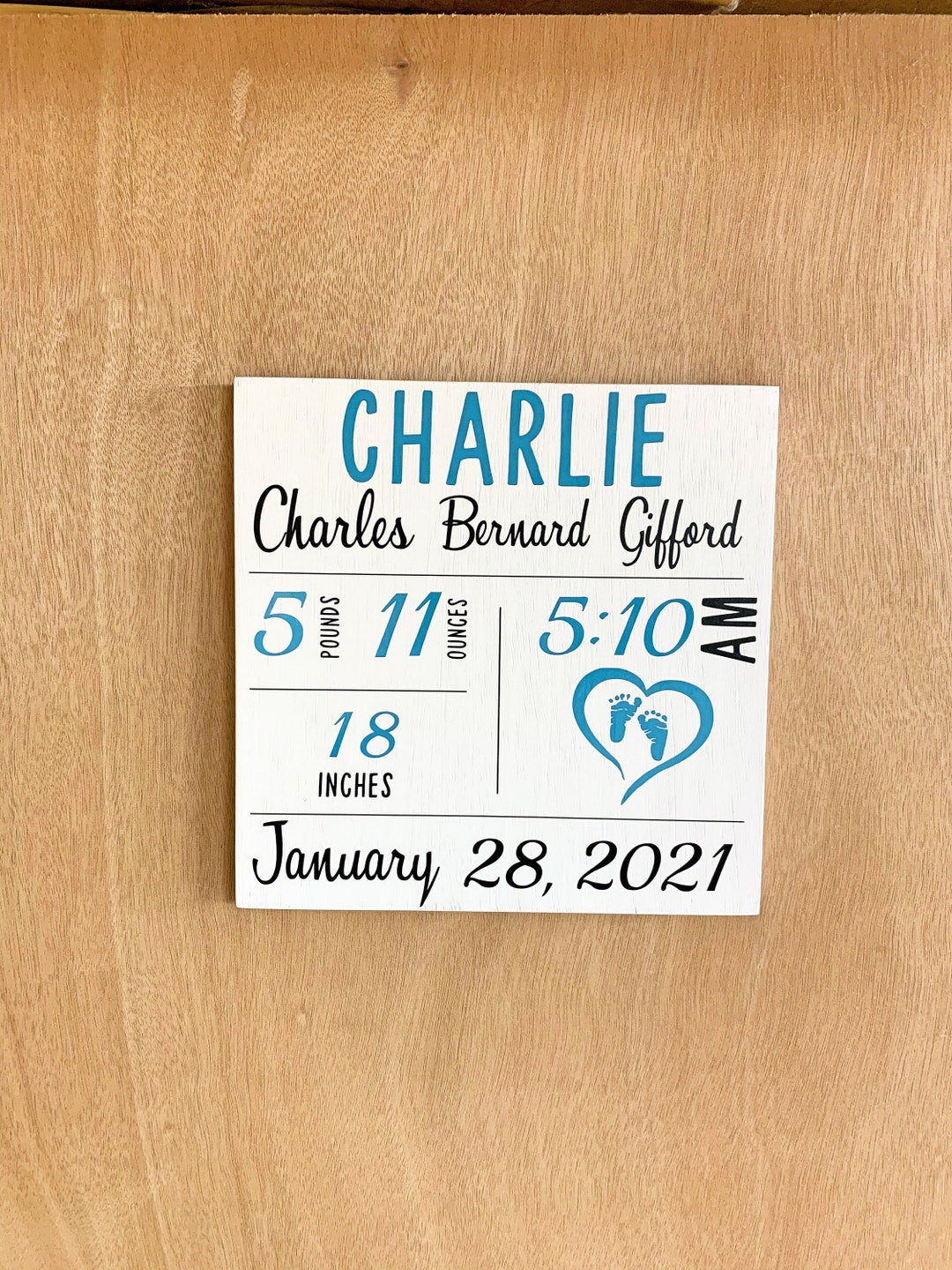 Baby Announcement Sign/ Baby Nursery Sign/ Baby Boy/ Baby Girl/ Baby ...