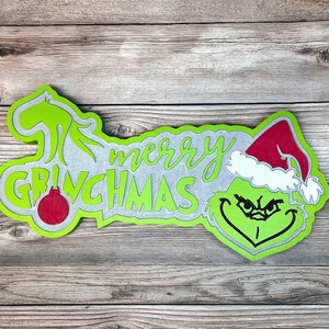 Merry Grinchmas Sign/ Grinch Sign/ Grinch Christmas/ Holiday Sign/ Mean ...