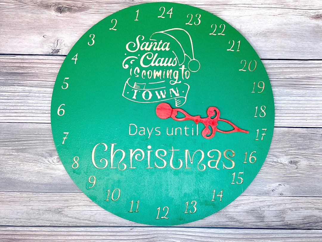 Christmas Countdown Sign/ Days Until Christmas Sign/ Santa Claus is ...