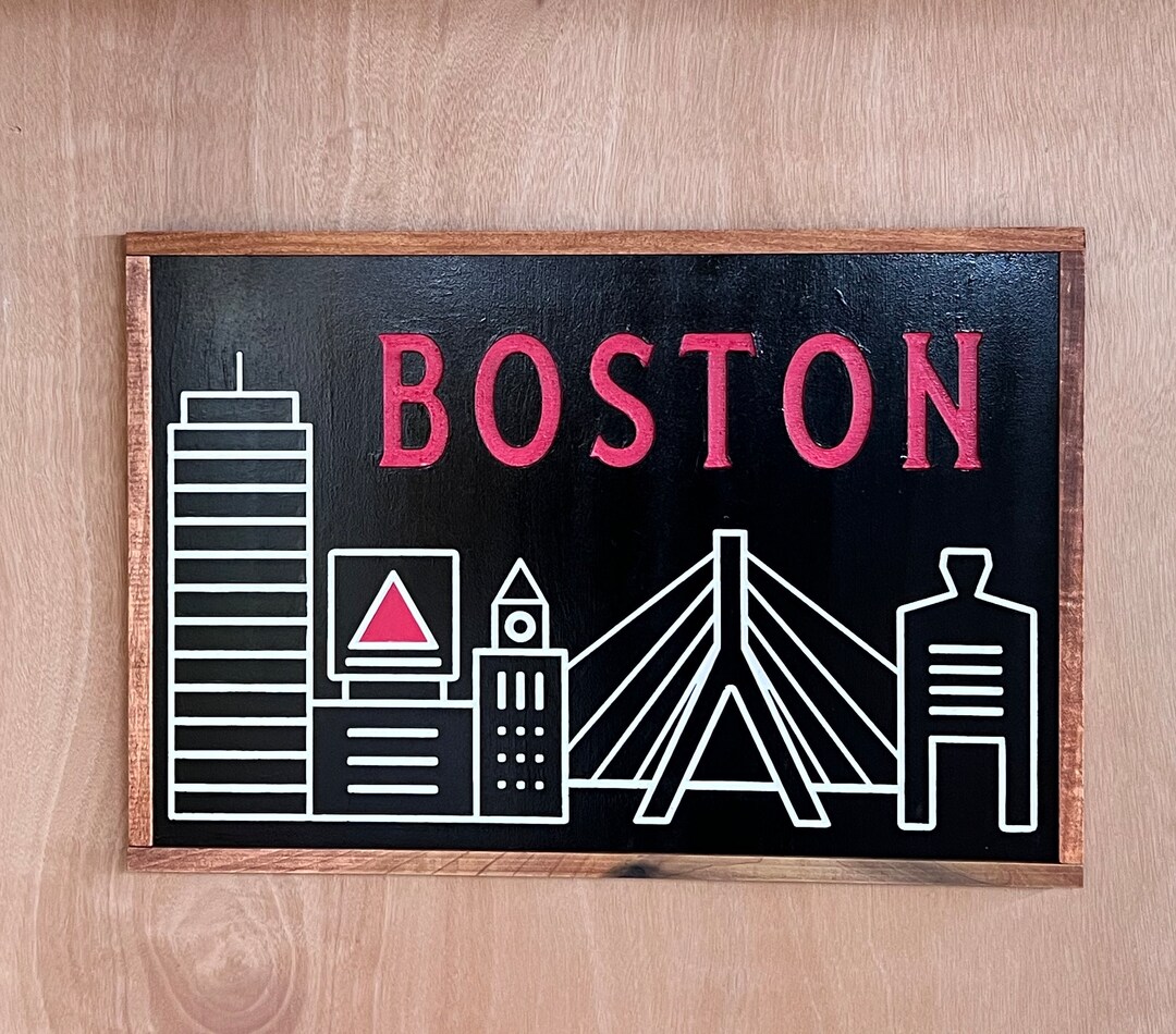 Boston Skyline Sign/ Boston Gift/ Boston Sign/ Boston Citgo Sign ...