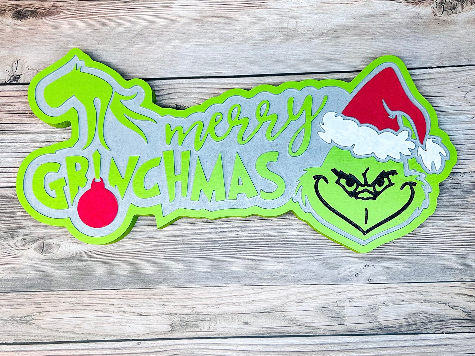 Merry Grinchmas Sign/ Grinch Sign/ Grinch Christmas/ Holiday Sign/ Mean ...