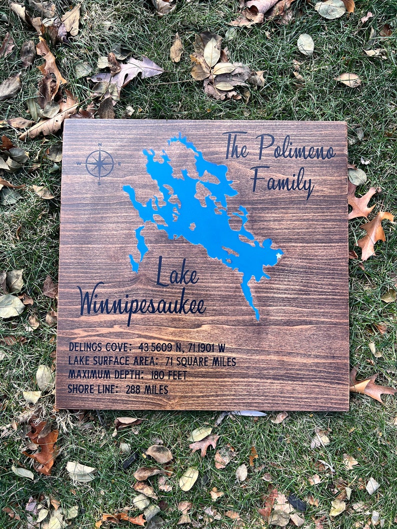 Lake Winnipesaukee Sign/ Lake Winnipesaukee Art/ Lake Life Wooden Sign ...
