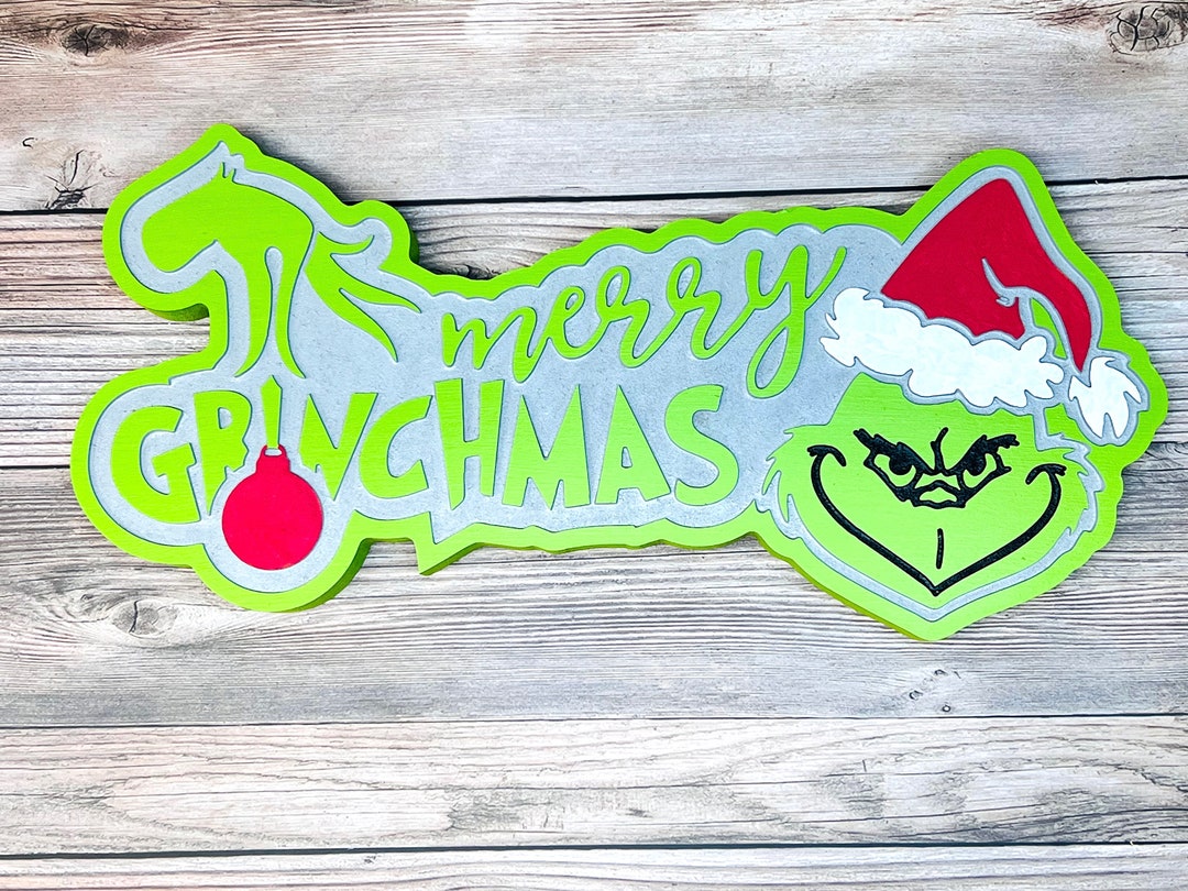 Merry Grinchmas Sign/ Grinch Sign/ Grinch Christmas/ Holiday Sign/ Mean ...
